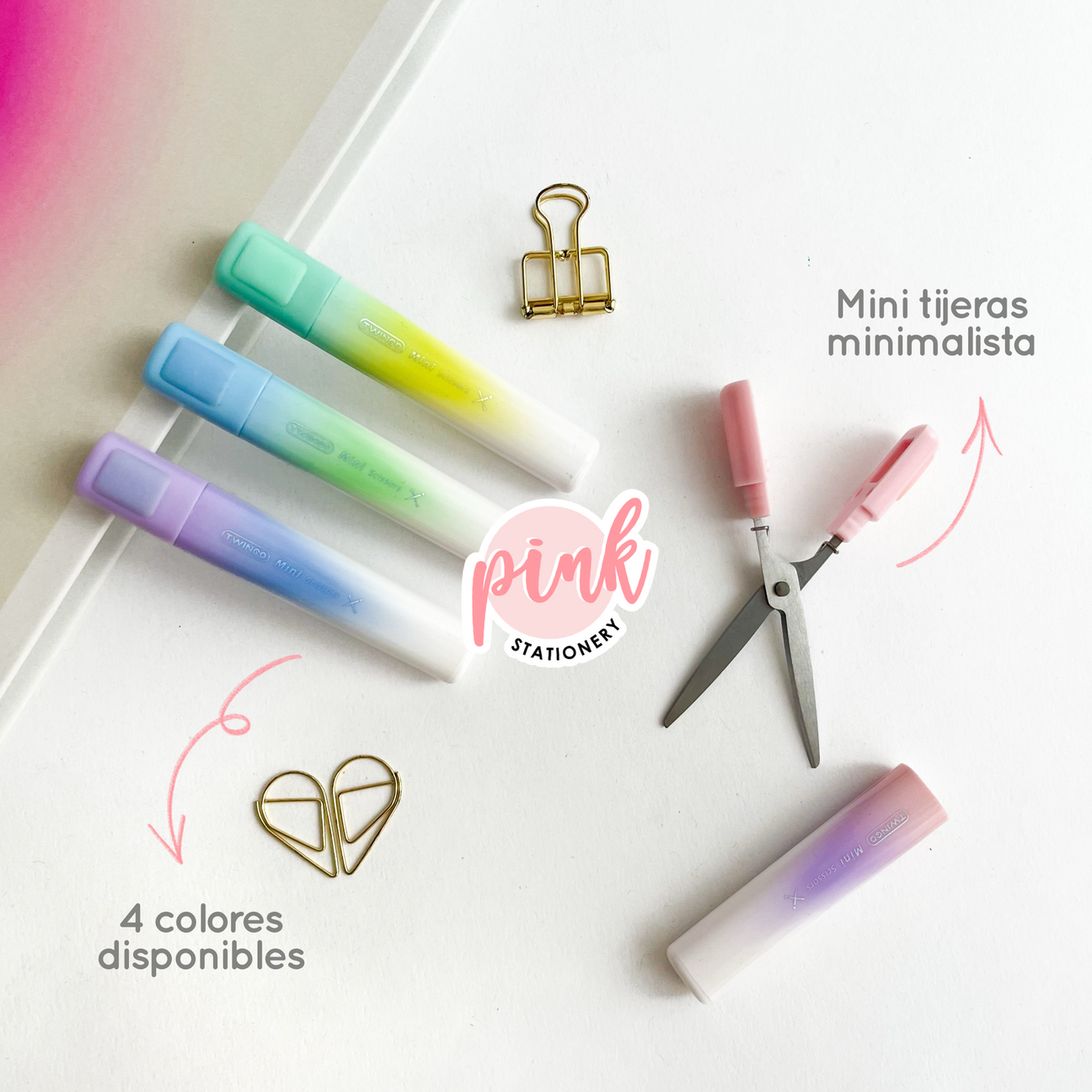 Mini tijeras minimalista – Pink Stationery