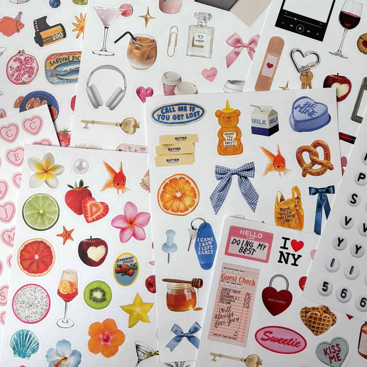 Planilla de Stickers – Pink Stationery