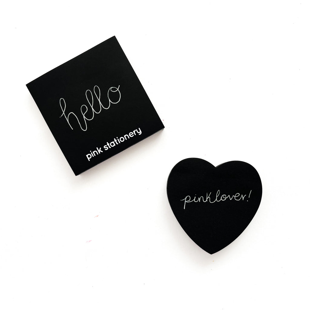 Post it Negro – Pink Stationery