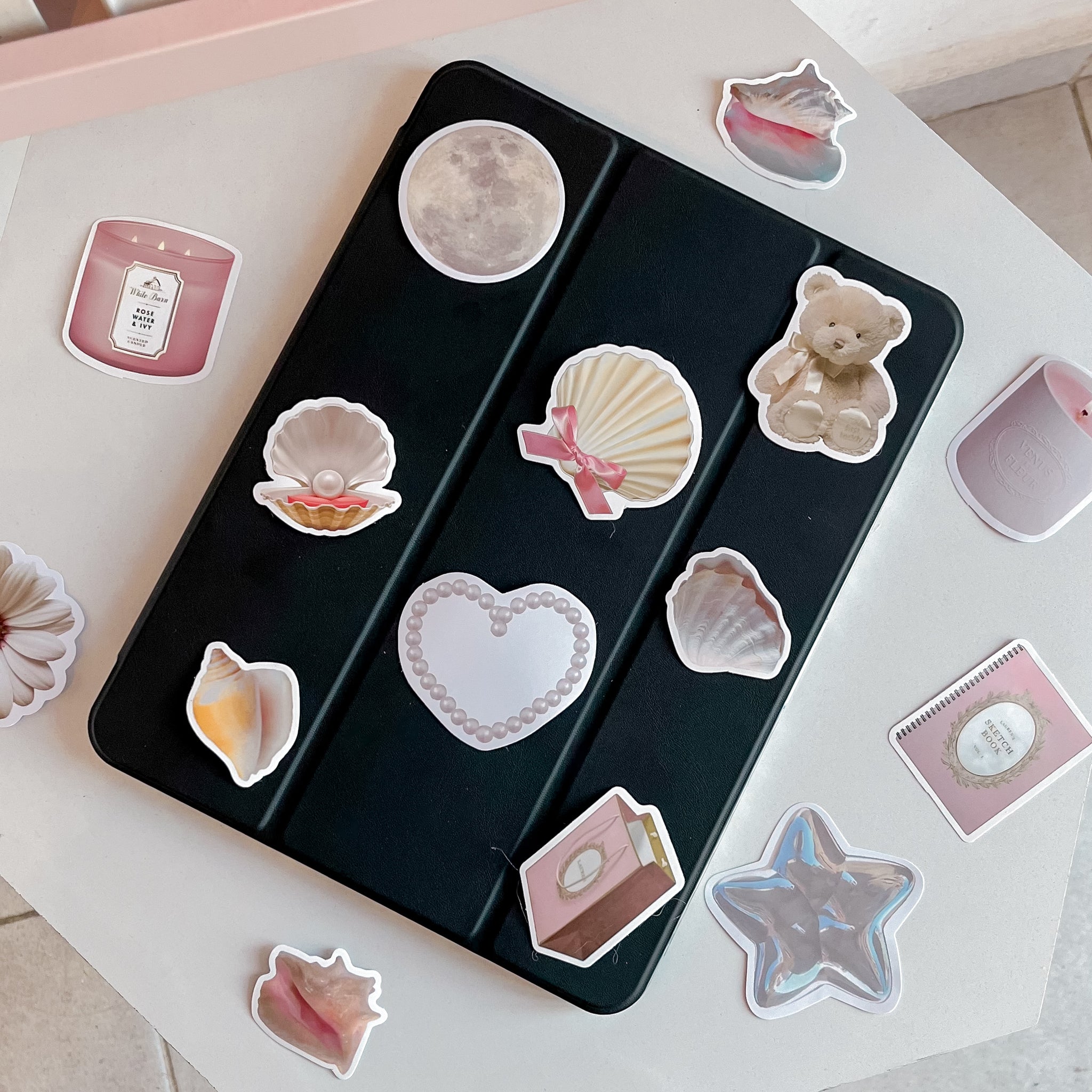 Sticker individuales – Pink Stationery