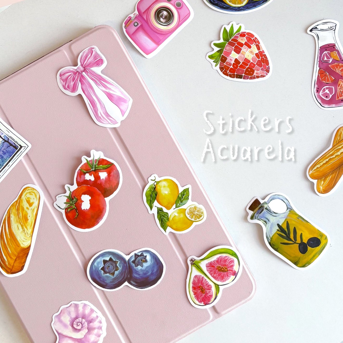 Sticker individuales – Pink Stationery