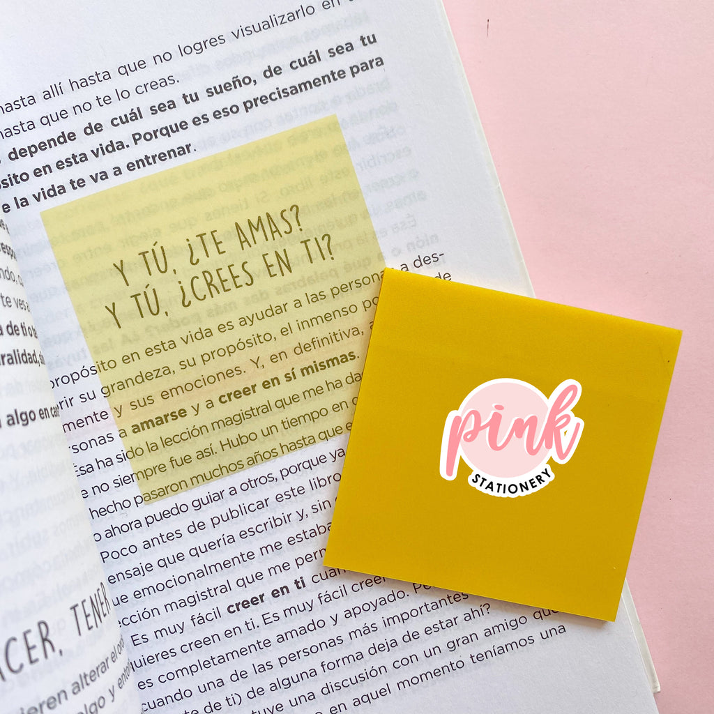 Post it transparente (tonos pastel) – Pink Stationery
