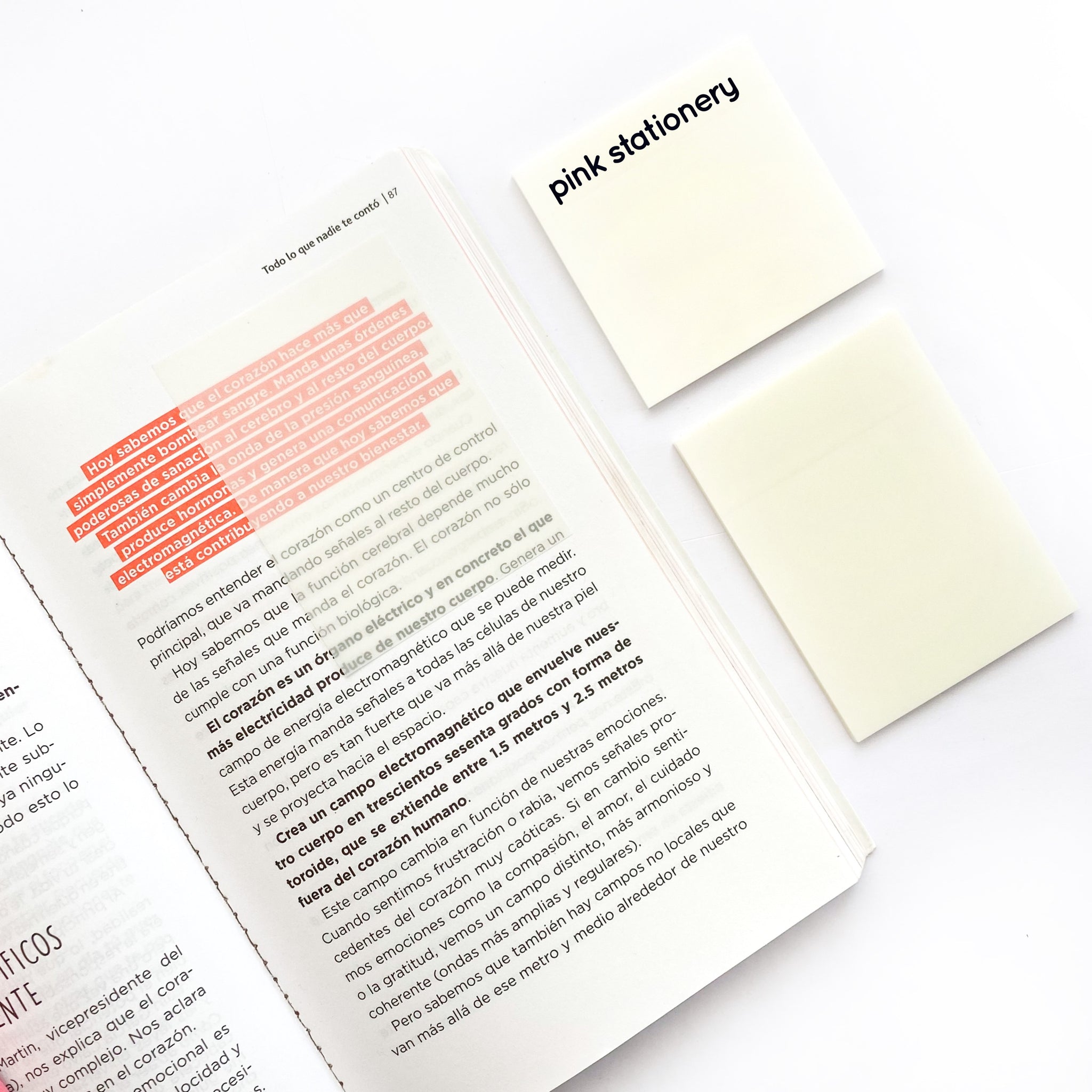 Post it transparente con adhesivo – Pink Stationery